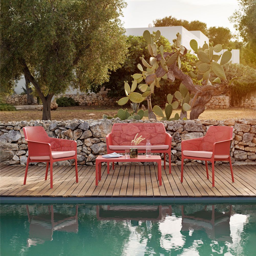 Nardi Net 4 Piece Outdoor Bench Lounge Set | Outdoor Furniture Ideas