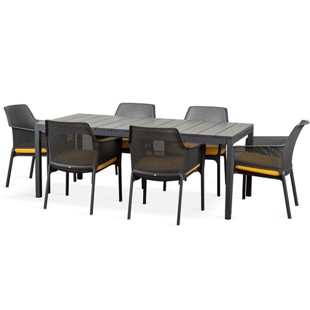 Nardi Net Relax 7 Piece Outdoor Dining Setting with Rio 210cm ...