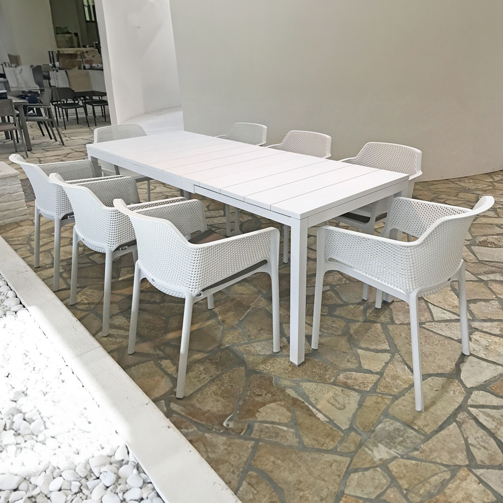 Nardi Net 9 Piece Outdoor Dining Setting with Rio 140cm Extendable ...
