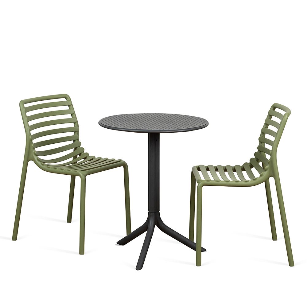 Nardi Step Table with Doga Bistrot Chairs - 3 Piece Outdoor Dining Set ...