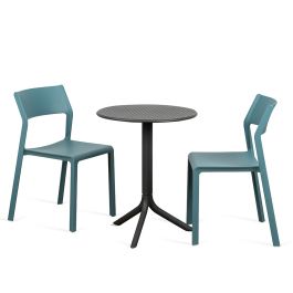 Nardi Step Table with Trill Bistrot Chair - 3 piece set | Outdoor ...
