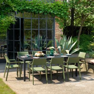 Nardi Net Relax Shell 7 Piece Dining Setting with Rio 210cm Extendable ...